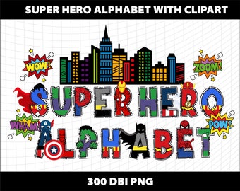 Super Hero Png Font - Etsy