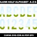 Half Letters Alphabet Font Blank Transparent Canva Frame Template Half ...