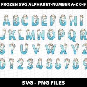 Frozen Svg Alphabet Elsa Anna Olaf Frozen Alphabet Number Font Letters ...