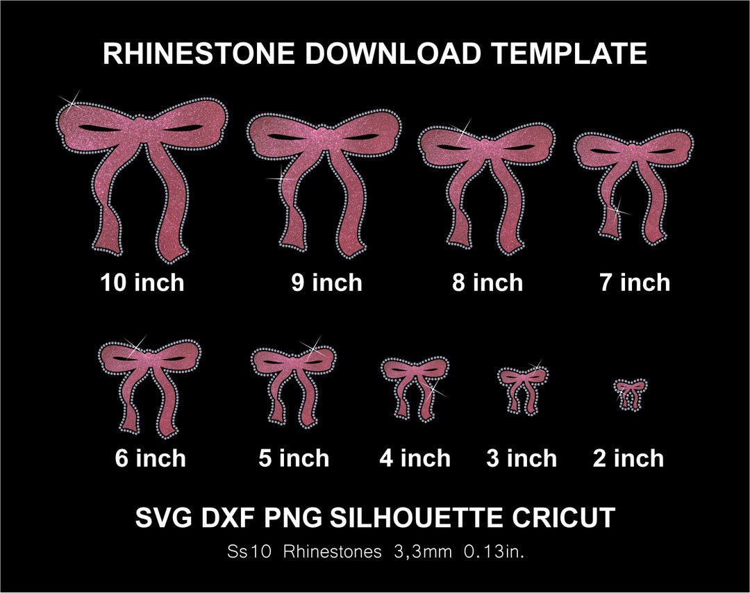 Rhinestone and Vinyl Htv Bow Templates Svg Bundle Silhouette Cricut Svg ...