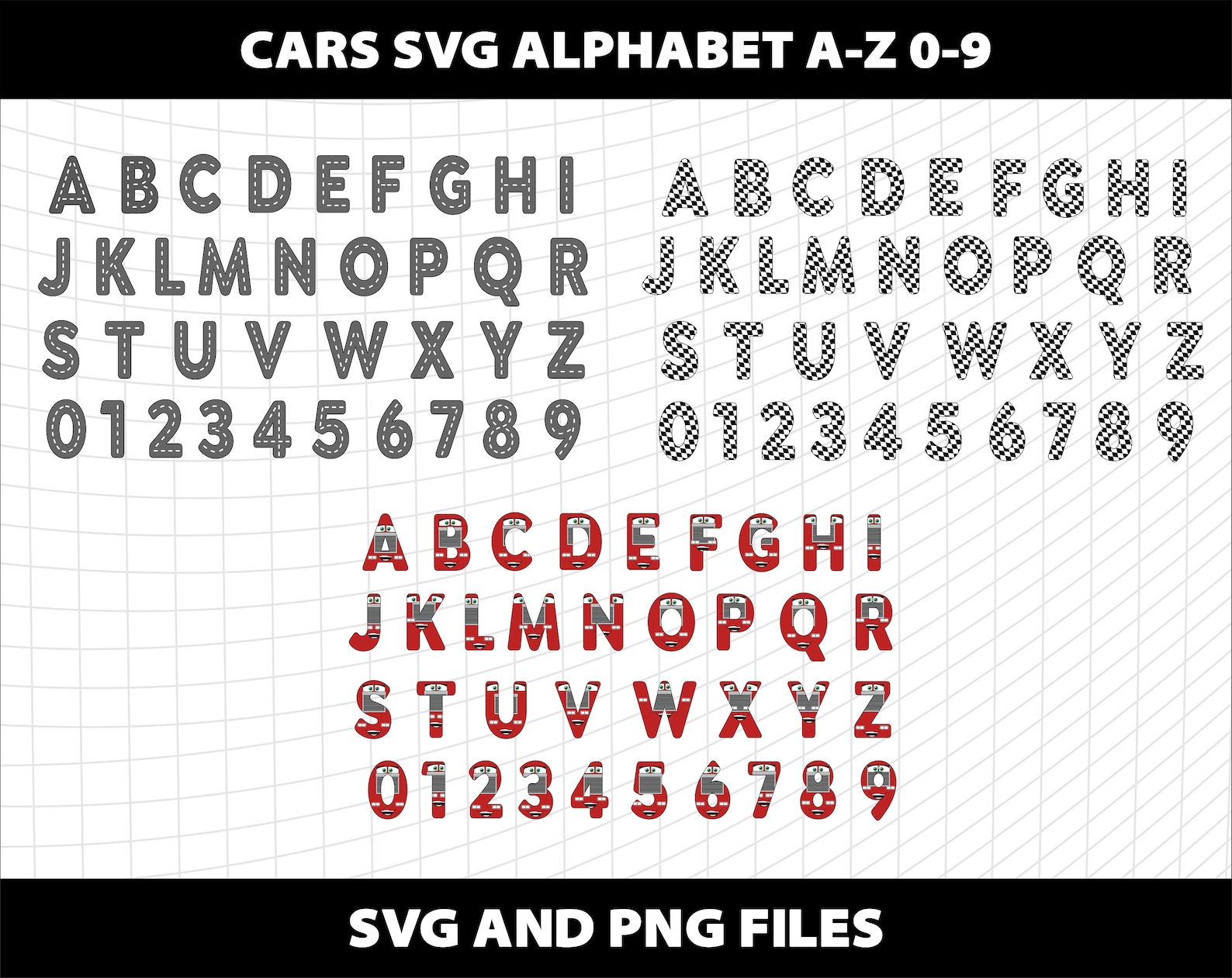 Cars Letters Alphabet Font Clipart Svg Png Bundle Birthday Party ...