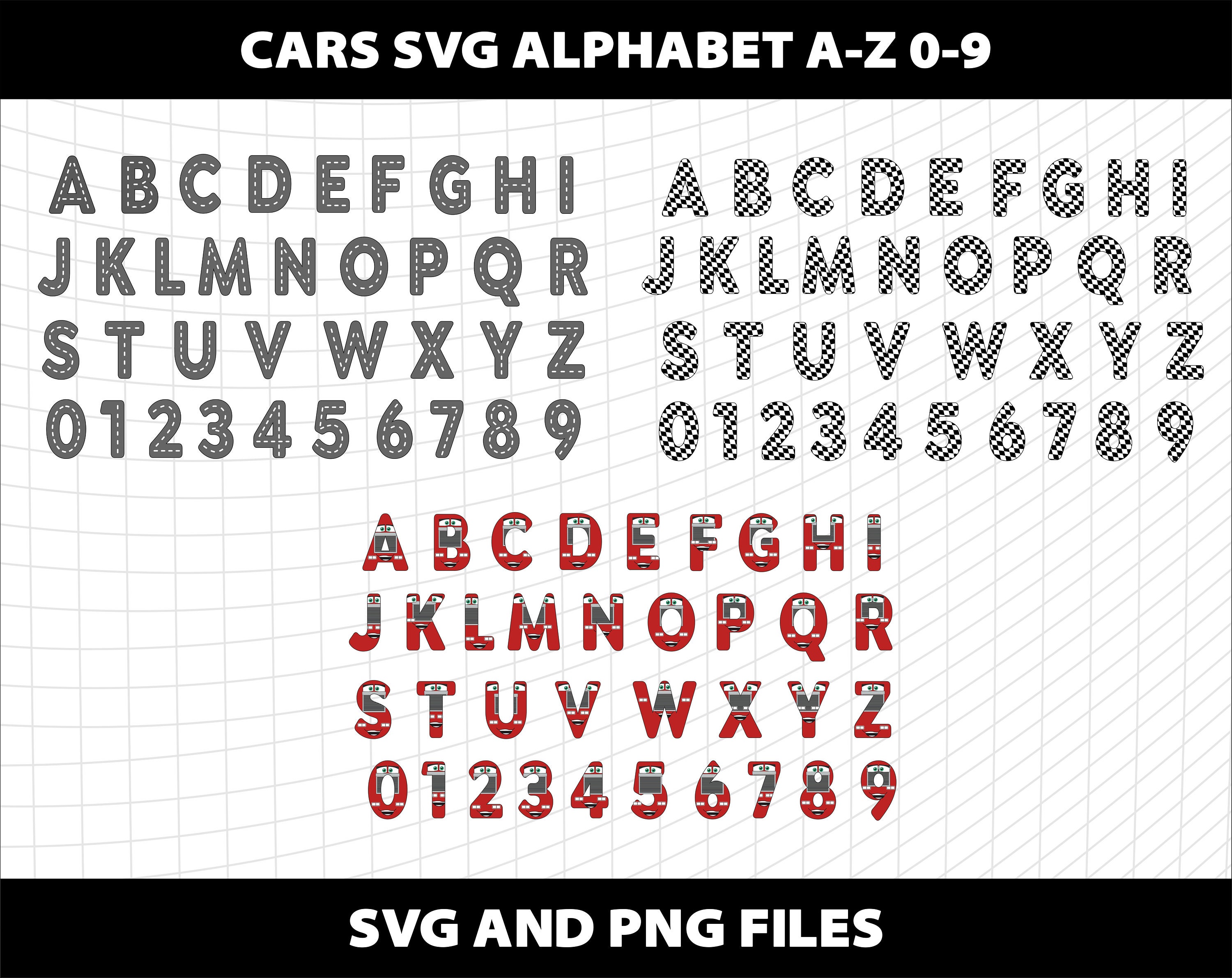 Cars Letters Alphabet Font Clipart Svg Png Bundle Birthday Party ...