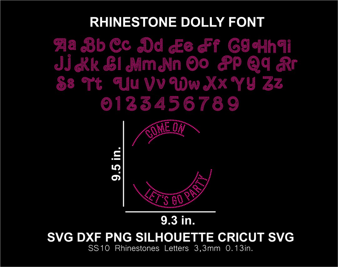 Rhinestone Dolly Font Cliparts Letters Alphabet Silhouette Cricut Svg ...