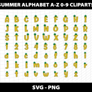 Summer Doodle Letters Alphabet Cliparts Beach Icecream Watermelon ...