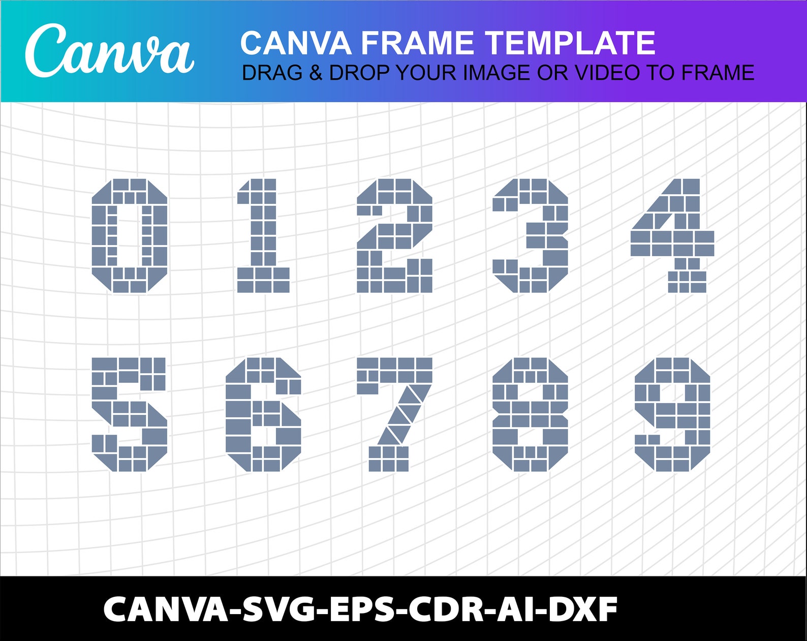 Number Photo Collage Canva Frame Template Poster Design Photo Fill ...