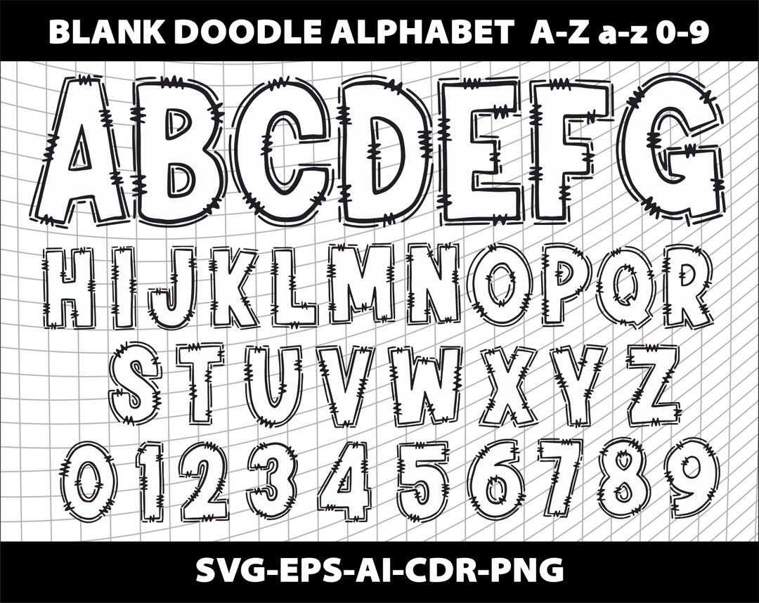 Doodle Blank Transparent Letters Font Alphabet Png Svg Cdr Ai - Etsy Doodle Blank Transparent Letters Font Alphabet Png Svg Cdr Ai - Etsy