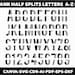 Split Half Letters Alphabet Font Blank Transparent Canva Frame Template ...