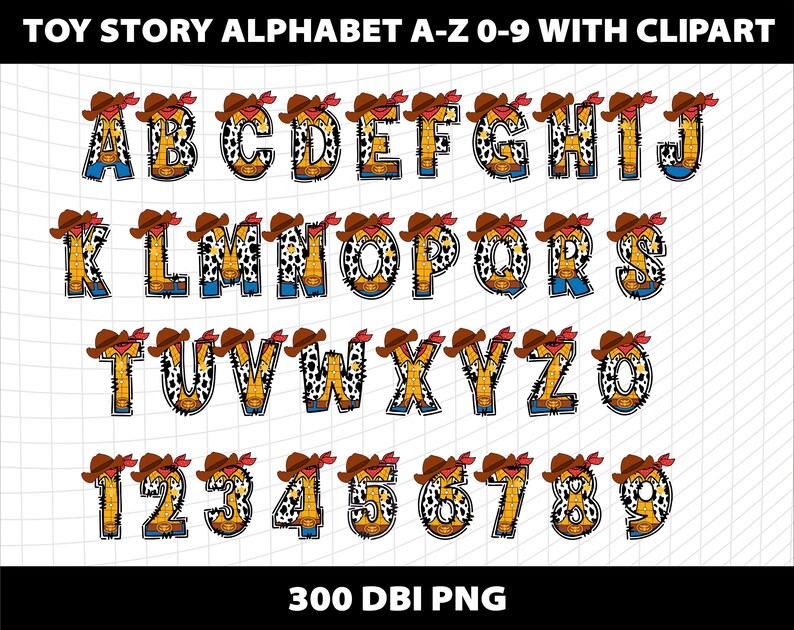 Toy Story Doodle Letters Alphabet Font Toy Story Bundle - Etsy