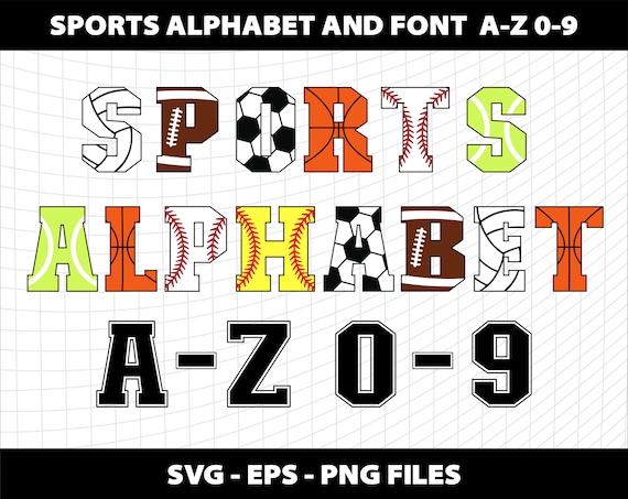 Letras Del Alfabeto Deportivo, Clip Art Pegatina For Sale Con La Obra