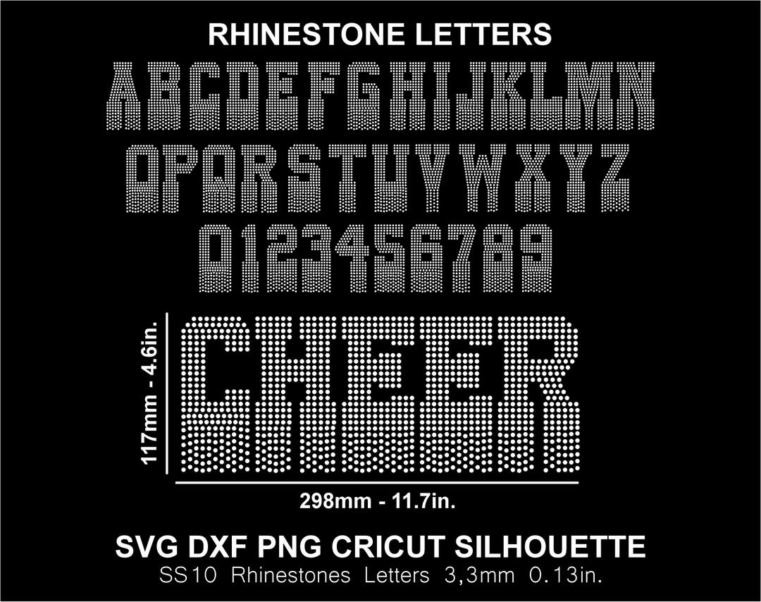 Rhinestone Font Letters Alphabet College Cheer Scatter Dispersion ...