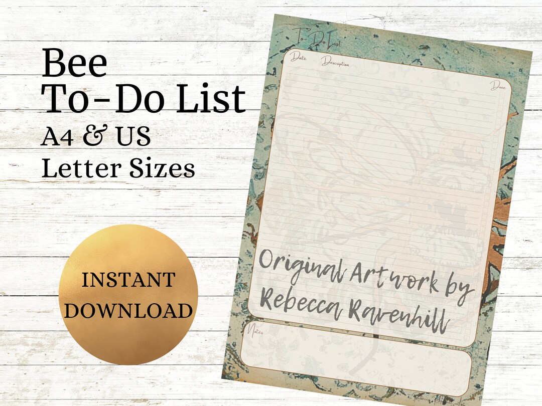Bumblebee to Do List Instant Download Bumblebee Organiser Mandala ...