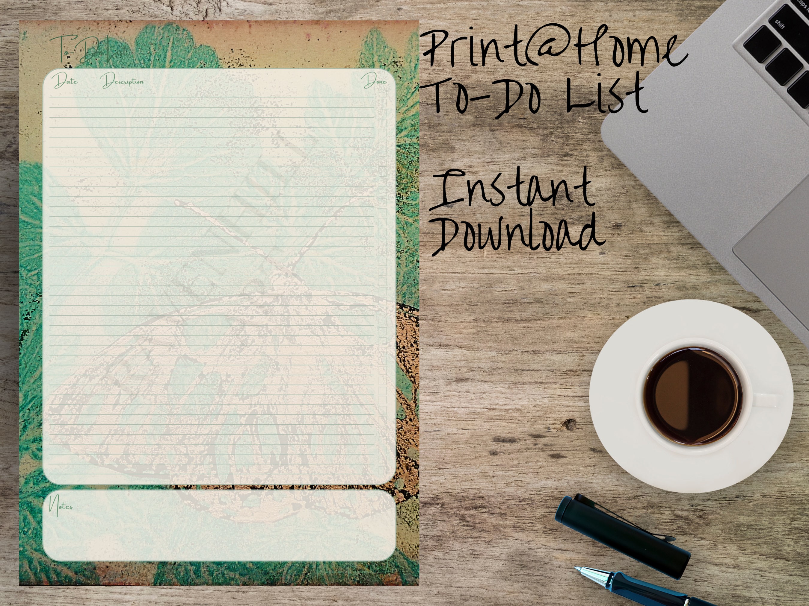 Butterfly to Do List Instant Download Botanical Task List - Etsy