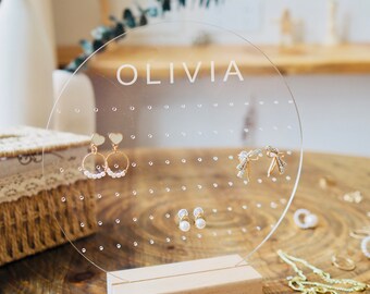 Personalized Jewelry Display, Jewelry Stand, Girls Room Decor, Earring ...
