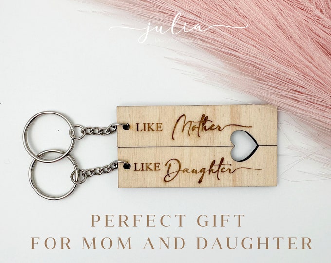 Mum and Daughter Matching Keyrings, Pair of Keyrings With Giftbox, Like ...