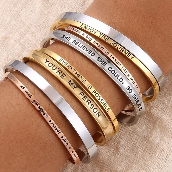 Bracelet With Text - Etsy