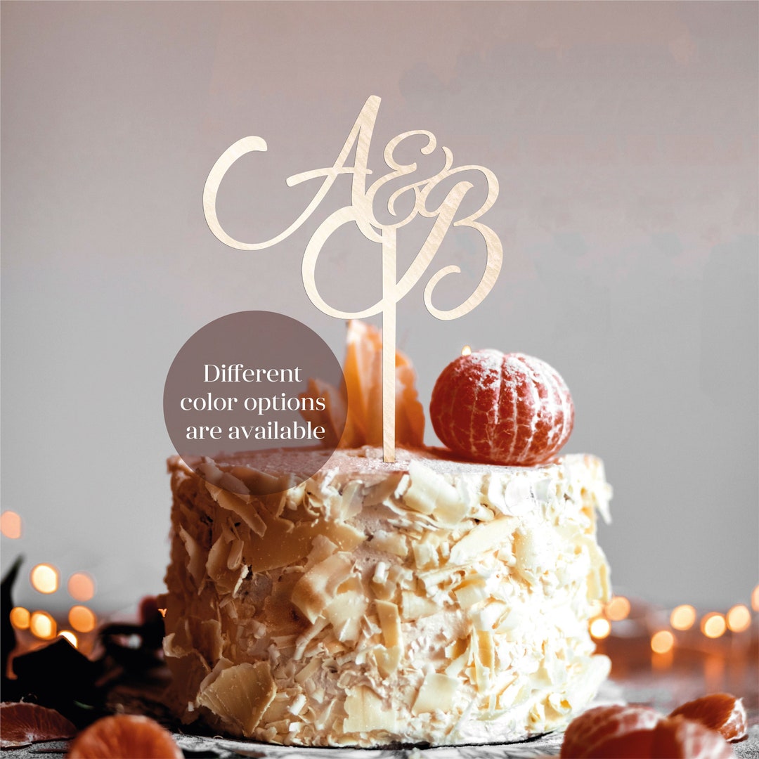 Custom Initial Cake Topper | Letters Wedding Cake Topper | Personalized ...
