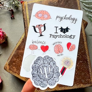 Psychology Printed STICKERS Set, Psychology Student Stickers, Bullet ...
