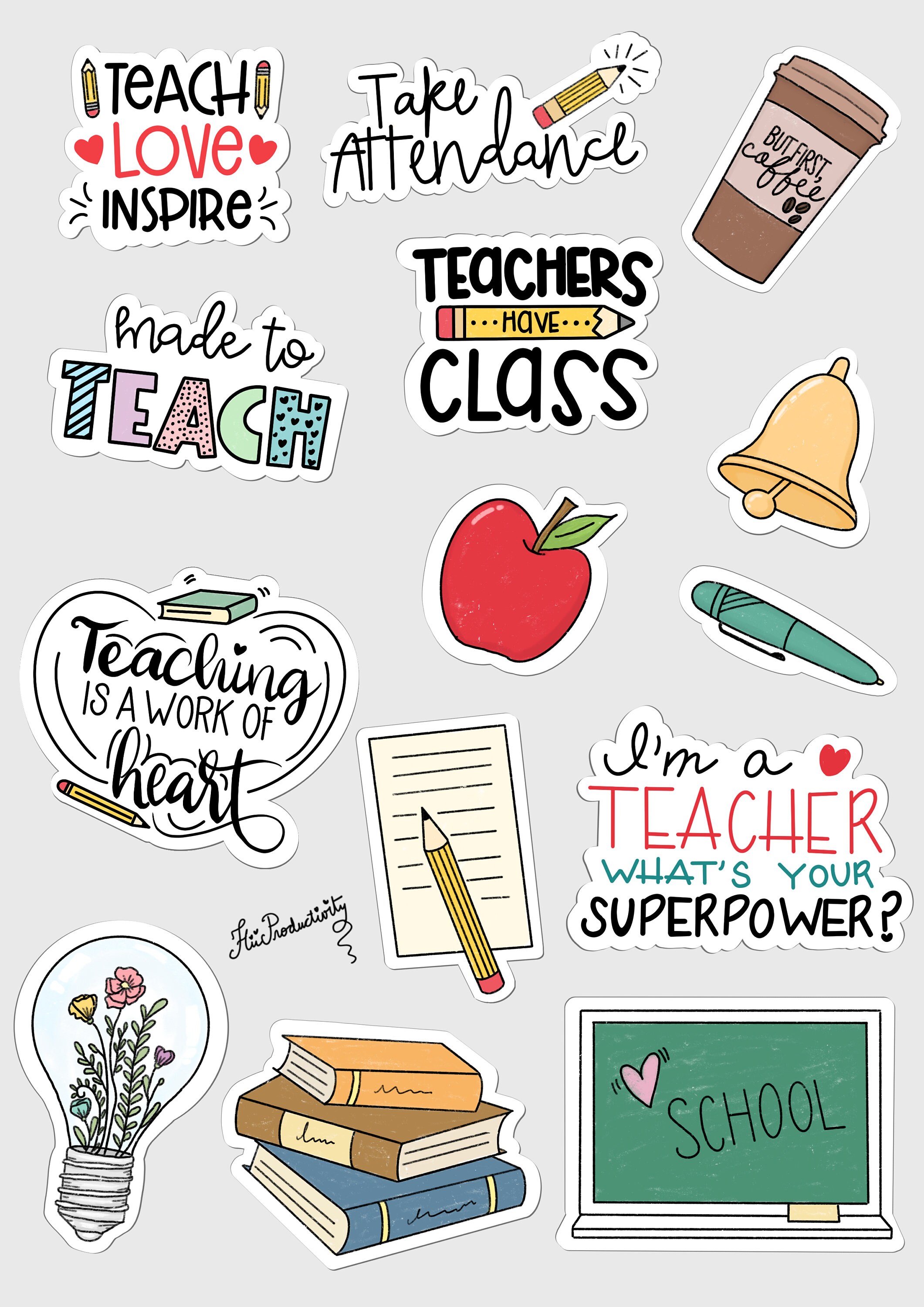 Teacher DIGITAL STICKERS Digital Planner Precropped - Etsy