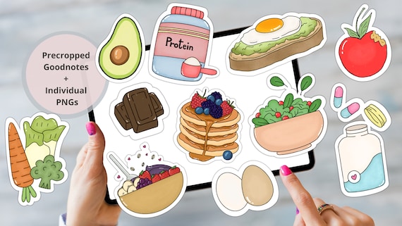 Healthy Food DIGITAL STICKERS for Digital Planner and | Etsy