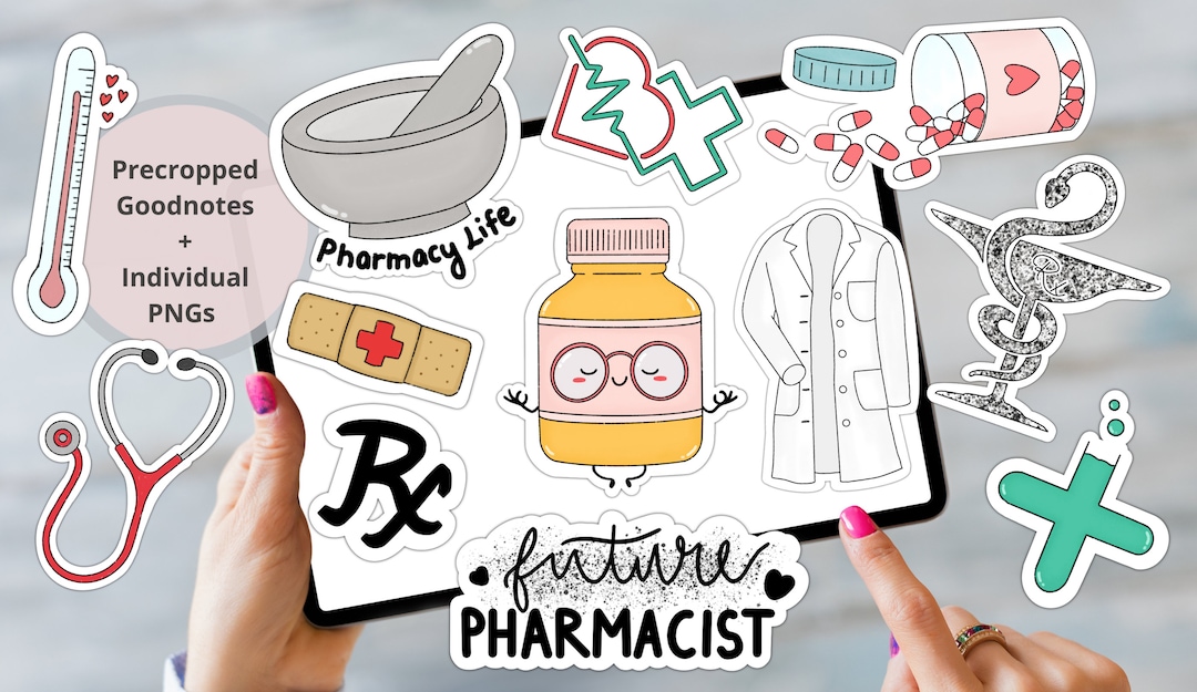 Pharmacy DIGITAL STICKERS Set for Digital Planner and Printing ...