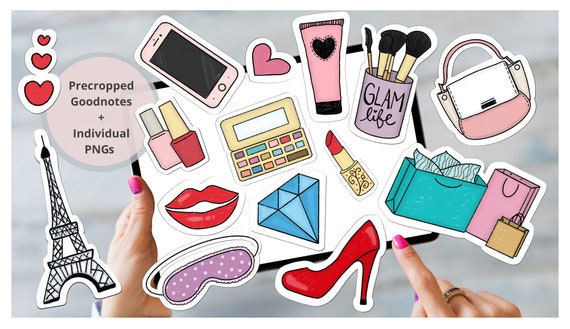 GIRLY PARIS Stickers for Digital Planner & Printing Precropped - Etsy