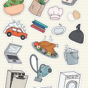 Home Tasks DIGITAL STICKERS for Digital Planner, Precropped Goodnotes ...
