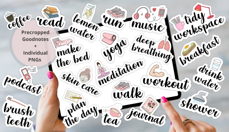 Morning Routine DIGITAL STICKERS for Digital Planner - Etsy