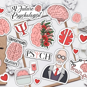 Psychology Printed STICKERS Set, Psychology Student Stickers, Bullet ...