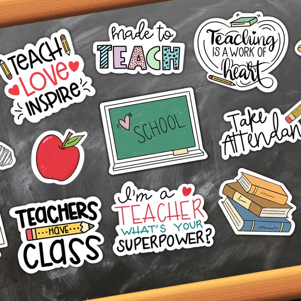 Teacher School Stickers - Etsy