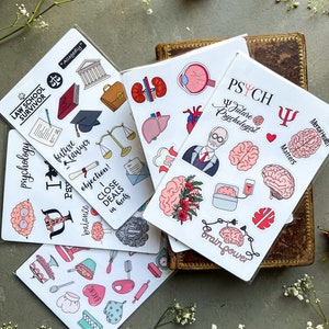 Psychology Printed STICKERS Set, Psychology Student Stickers, Bullet ...