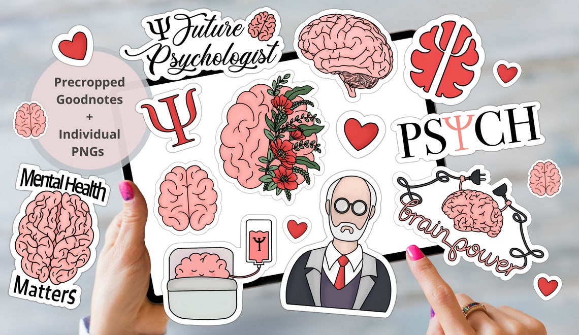 Psychology DIGITAL STICKERS for Digital Planner, Pre-cropped Goodnotes ...