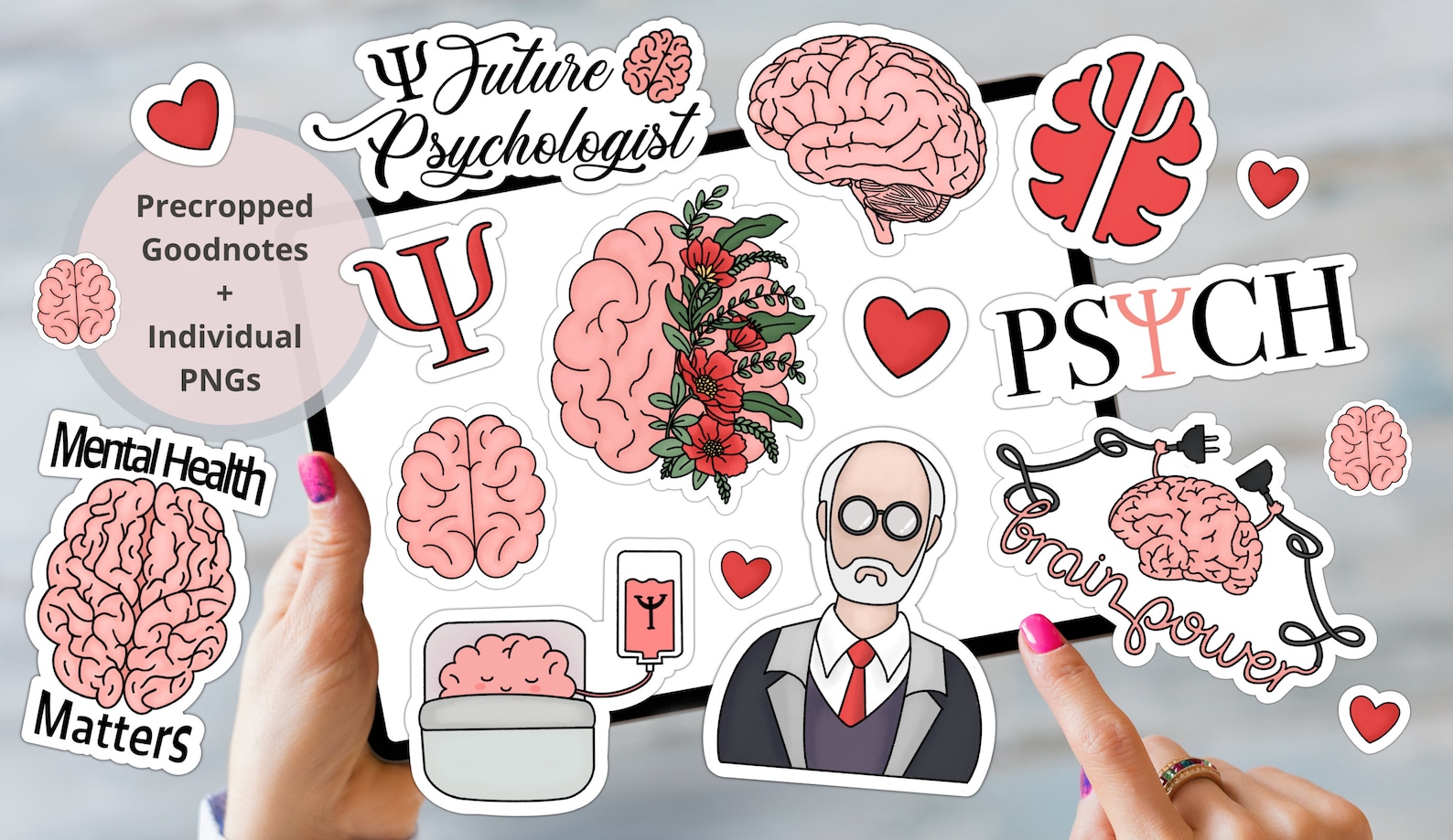 Psychology DIGITAL STICKERS for Digital Planner, Pre-cropped Goodnotes ...