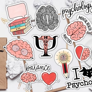Psychology Printed STICKERS Set, Psychology Student Stickers, Bullet ...