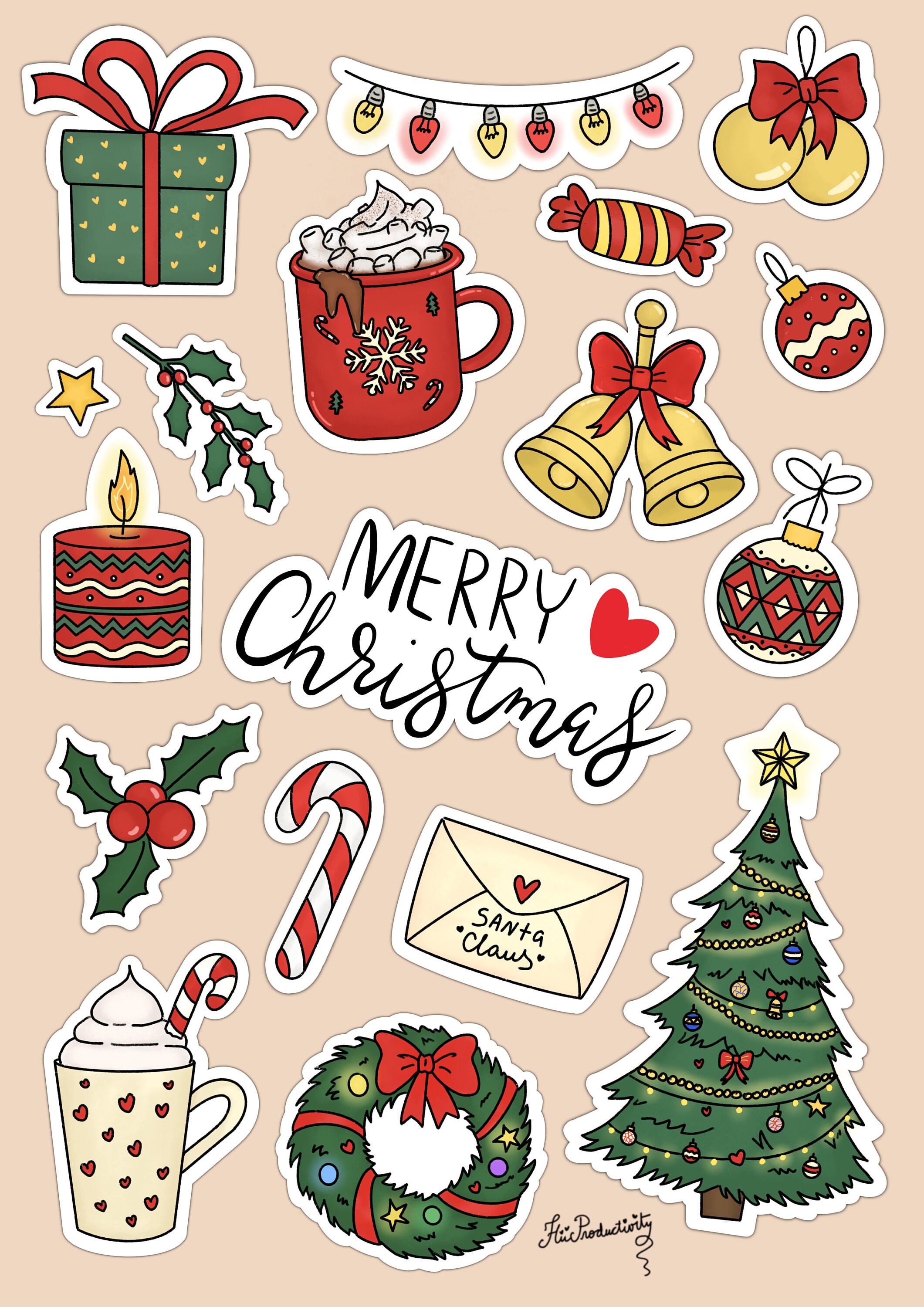 Christmas STICKERS for Digital Planner, Precropped Goodnotes, PNG Files ...
