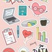 Healthcare DATA Digital STICKERS Set for Digital Planner, Precropped ...