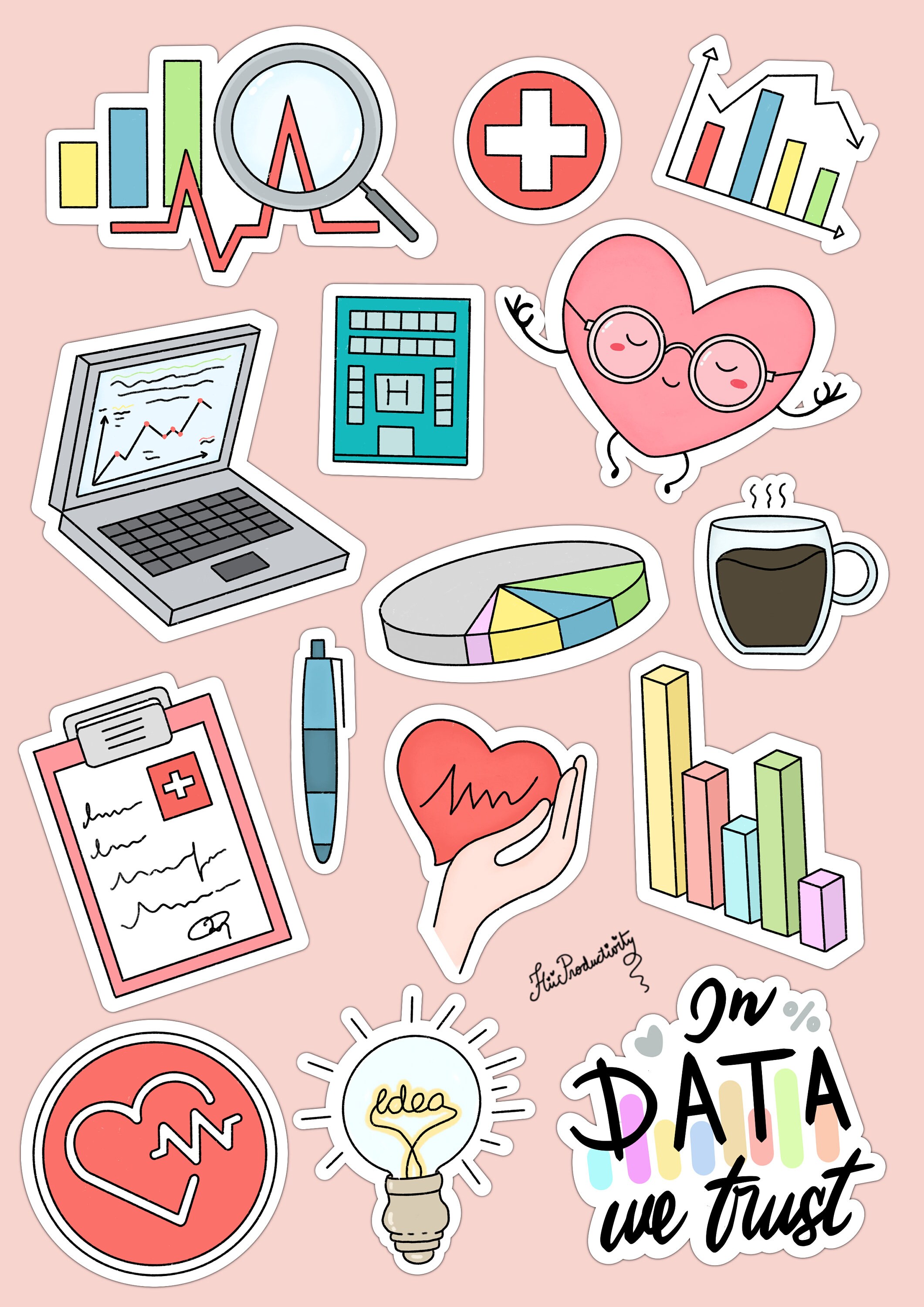 Healthcare DATA Digital STICKERS Set for Digital Planner - Etsy