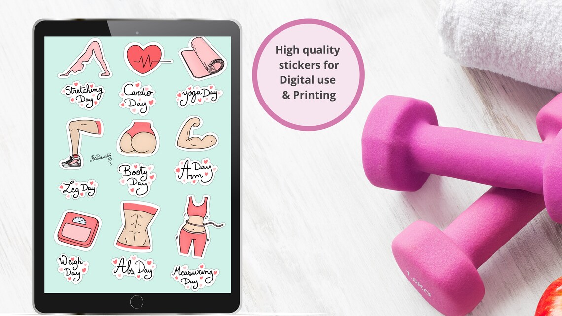 Workout DIGITAL STICKERS for Digital Planner and Printing - Etsy