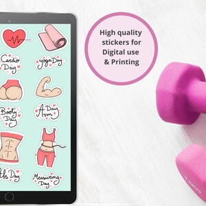 Workout DIGITAL STICKERS for Digital Planner, Pre-cropped Goodnotes ...