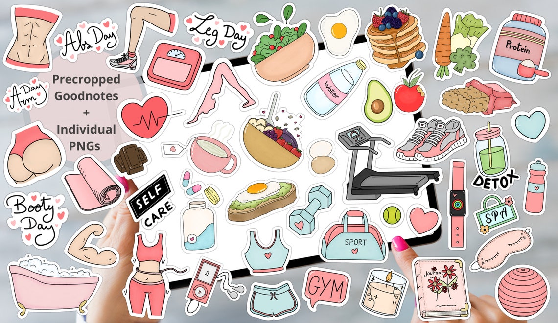Healthy Lifestyle DIGITAL STICKERS for Digital Planner - Etsy