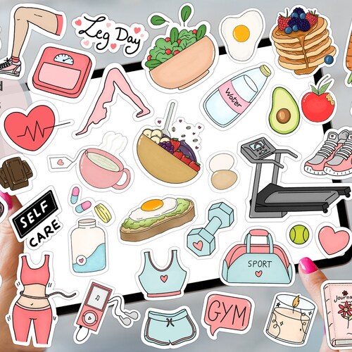 Healthy Lifestyle DIGITAL STICKERS for Digital Planner - Etsy