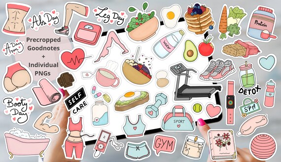 Healthy Lifestyle DIGITAL STICKERS for Digital Planner - Etsy