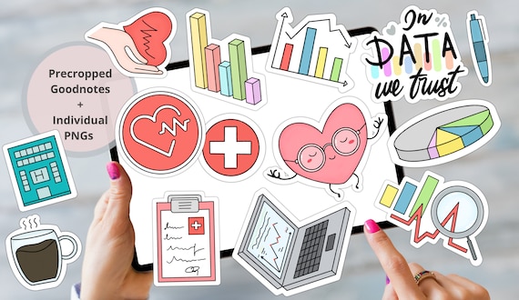 Healthcare DATA Digital STICKERS Set for Digital Planner and | Etsy