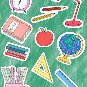 Back to School Teacher Student DIGITAL STICKERS, Digital Planner ...