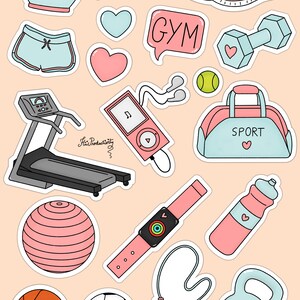 Sport Gym DIGITAL STICKERS for Digital Planner, Precropped Goodnotes ...