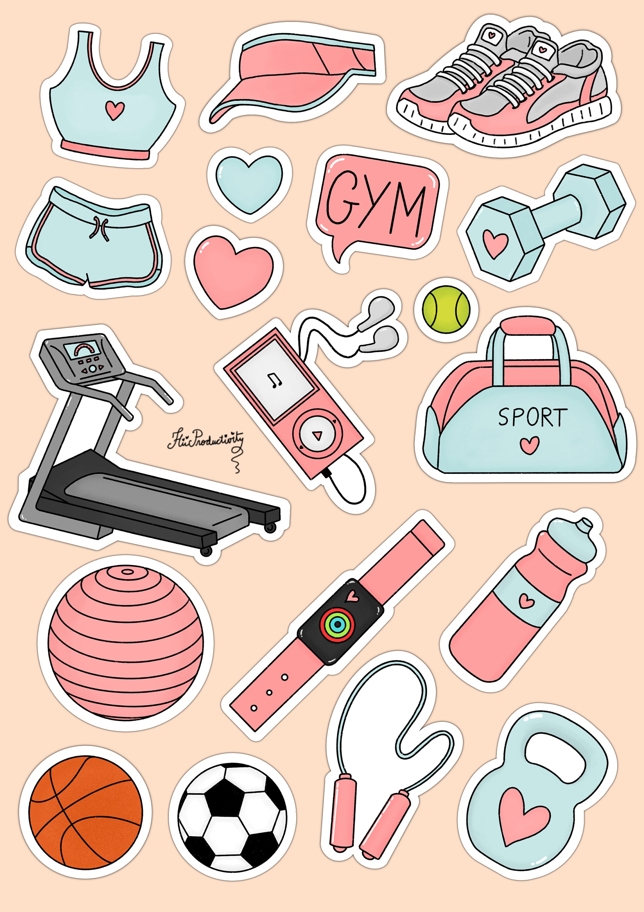 Sport Gym DIGITAL STICKERS for Digital Planner and Printing | Etsy
