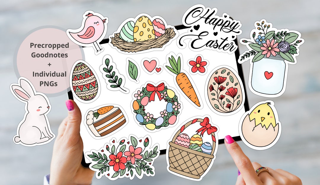 Easter DIGITAL STICKERS for Digital Planner Precropped - Etsy