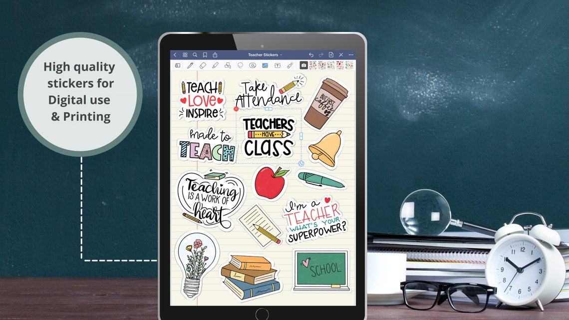 Teacher DIGITAL STICKERS Digital Planner and Printing - Etsy