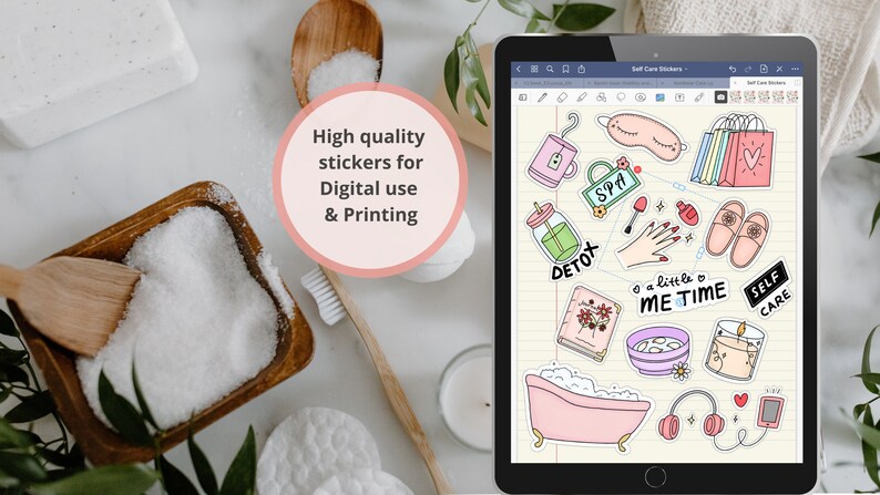 Self Care DIGITAL STICKERS for Digital Planner Precropped - Etsy