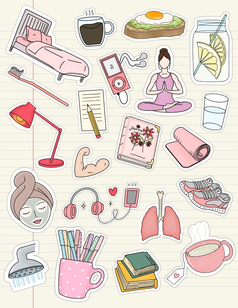 Morning Routine DIGITAL STICKERS for Digital Planner - Etsy