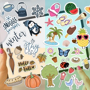 Four Seasons DIGITAL STICKERS Pack for Digital Planner | Etsy
